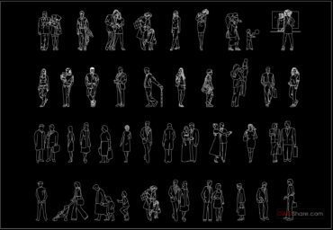 39.Casual people 3 free AutoCAD drawings