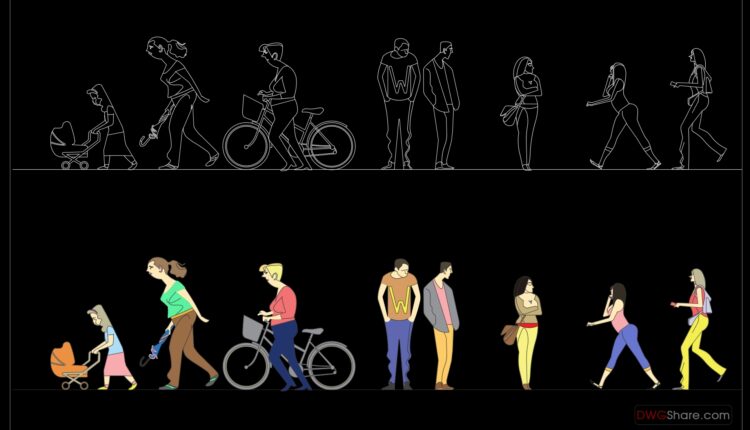 40.People stylized free AutoCAD drawings - Free Cad Blocks, download ...