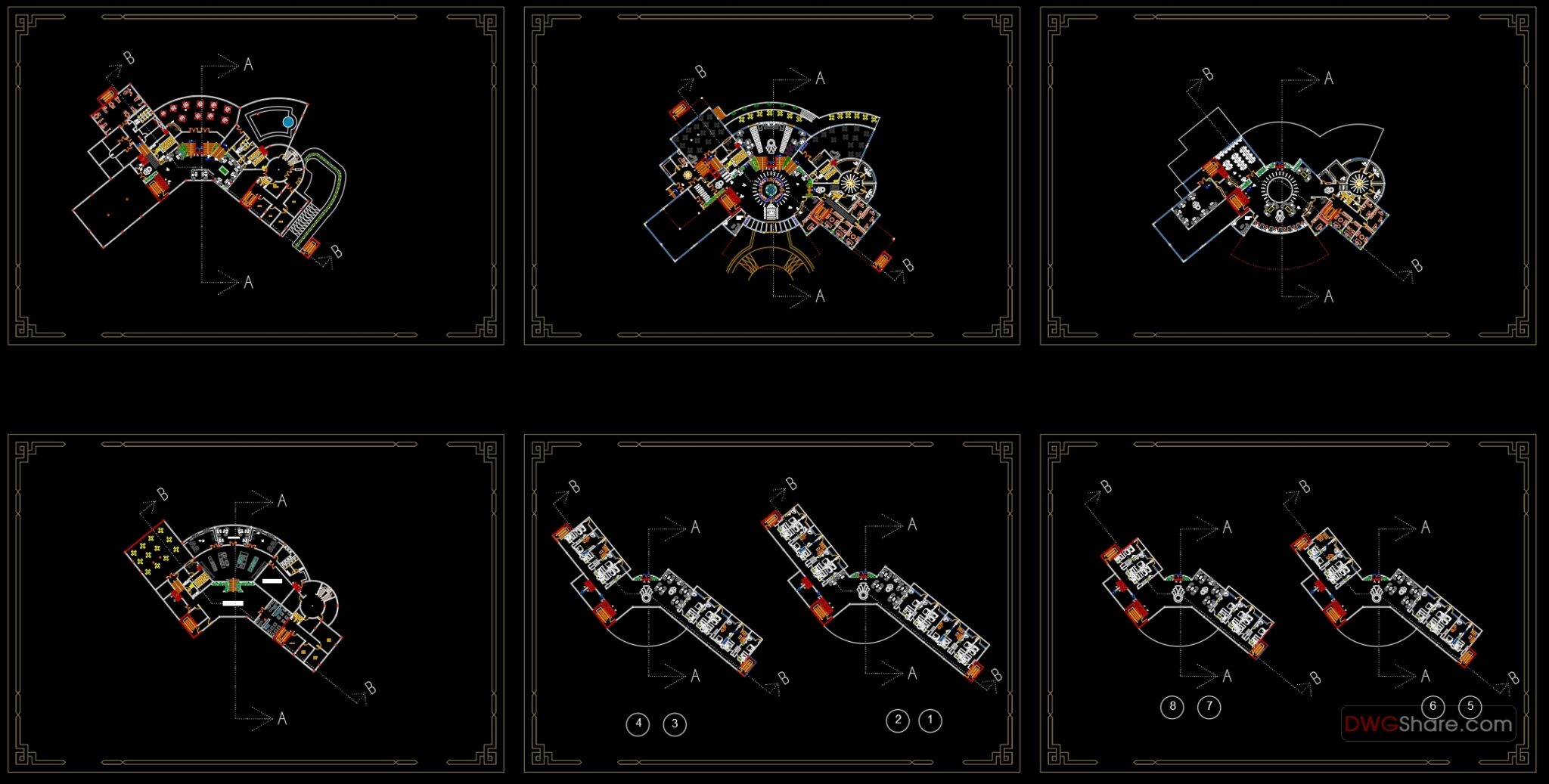 5 stars Hotel Layout Plan AutoCAD File DWG