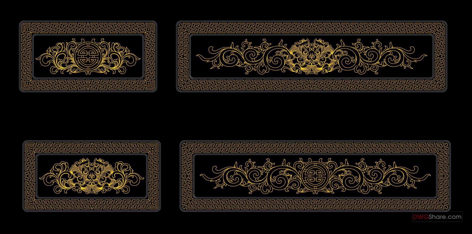 51.Asian Traditional Pattern AutoCAD Blocks Free Download