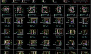 22.A set of trees and shrubs color top view AutoCAD blocks