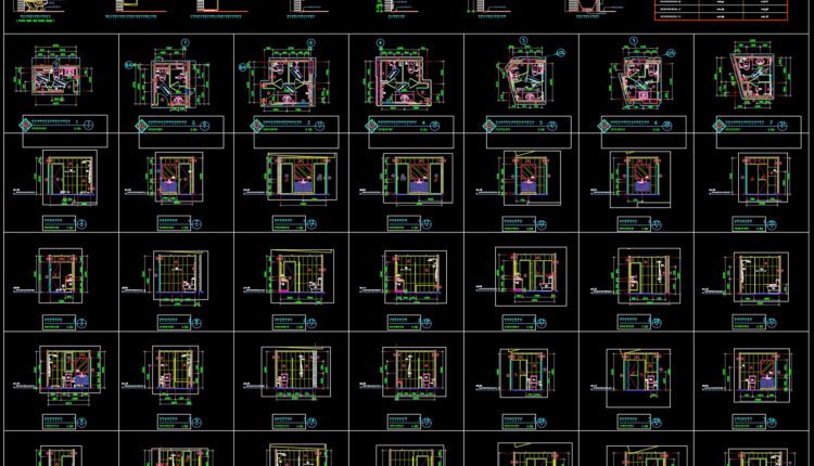 53.WC Layout Plan and elevations details AutoCAD drawing download ...