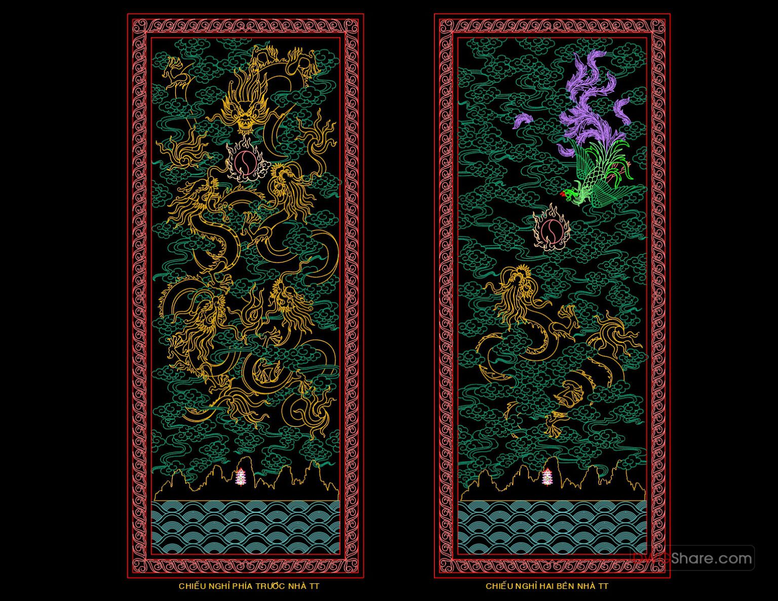 54.Asian Traditional Pattern AutoCAD Blocks Free Download