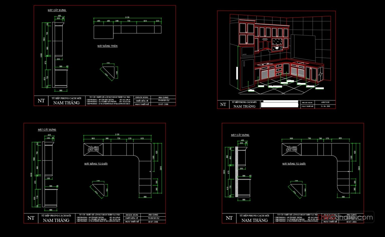 55.Traditional kitchen cupboard, kitchen cabinets autocad drawing