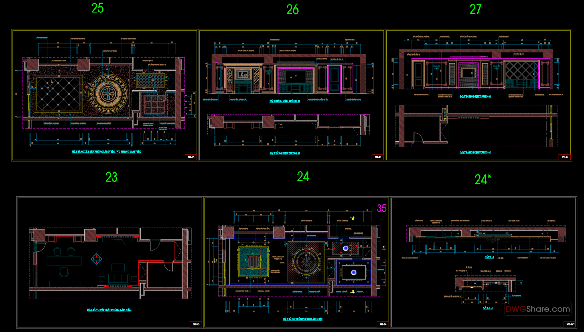 60.Wall cladding details, Ceiling Details Autocad Blocks