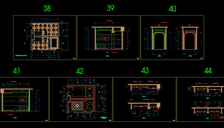 61.Wall cladding details, Ceiling Details Autocad Blocks - Free Cad ...