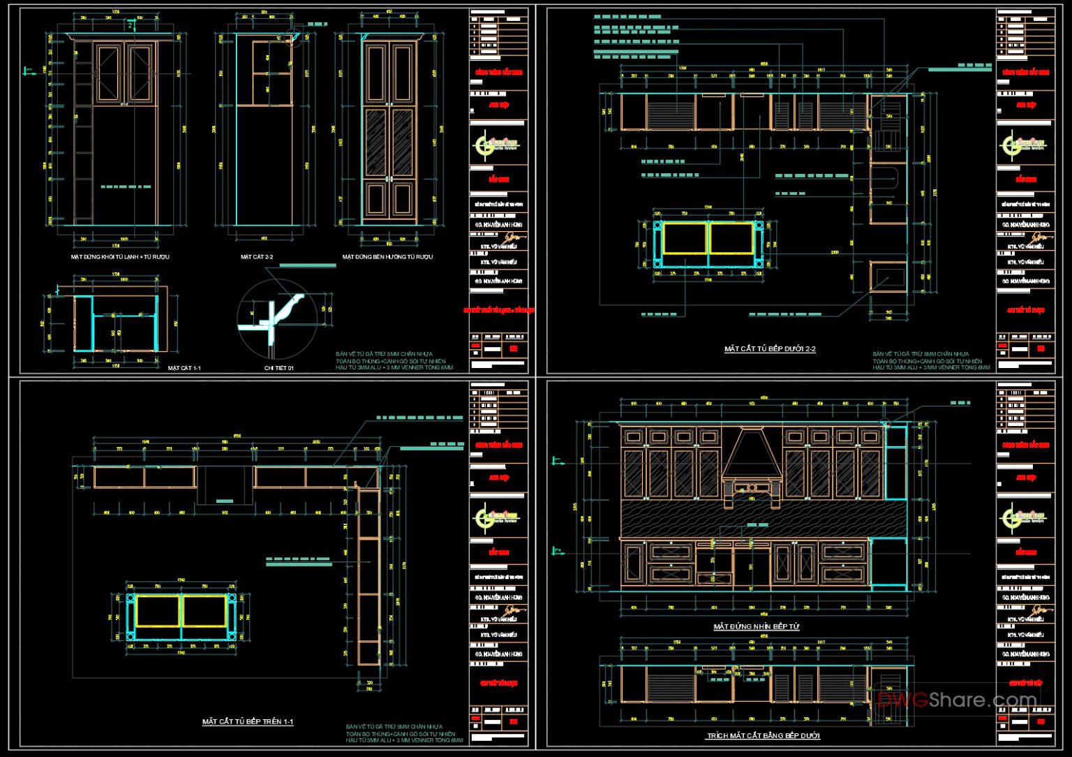 64.Kitchen Cabinet Details Autocad Blocks