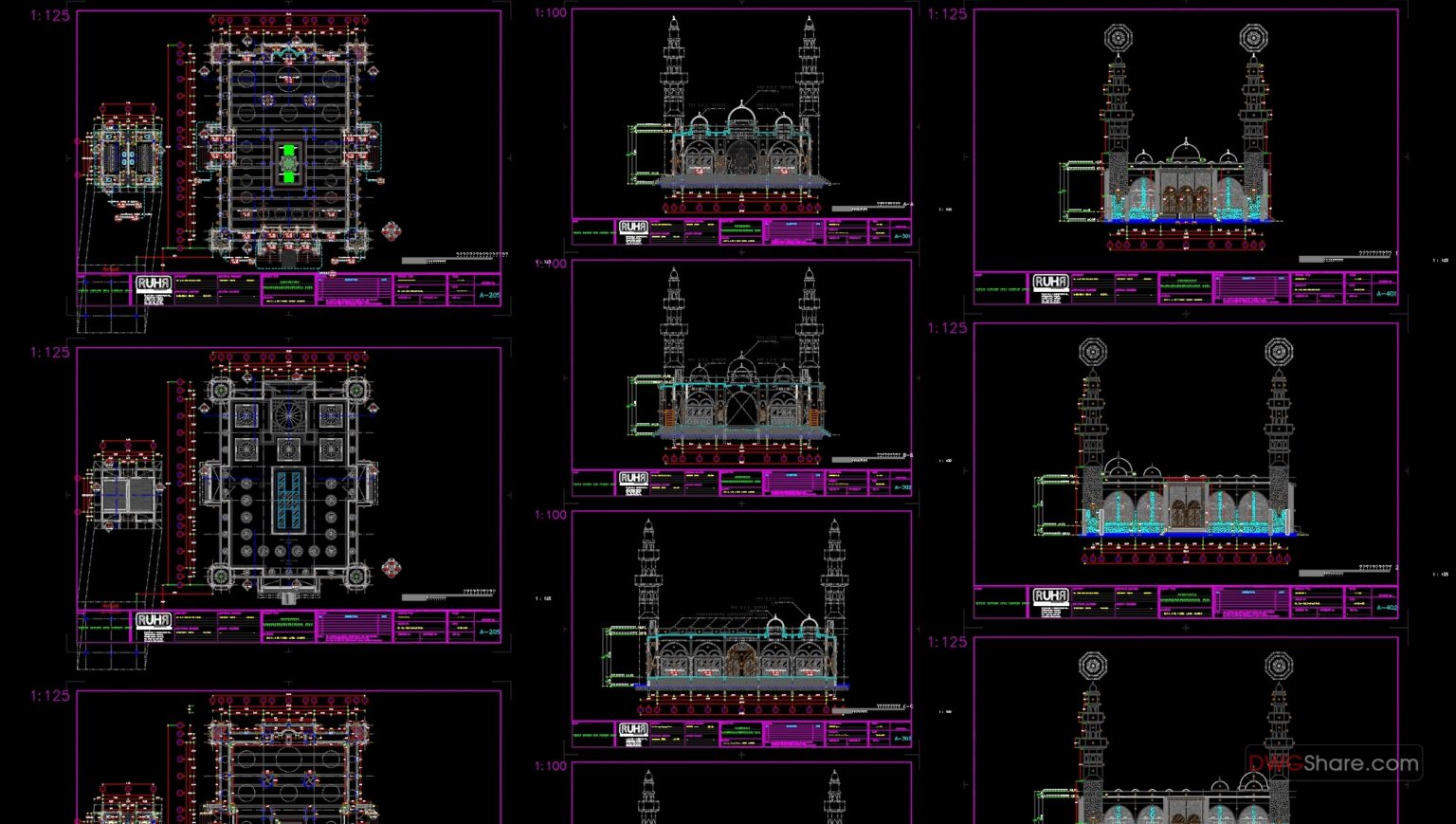 7.Mosque Architectural Detail in AutoCAD