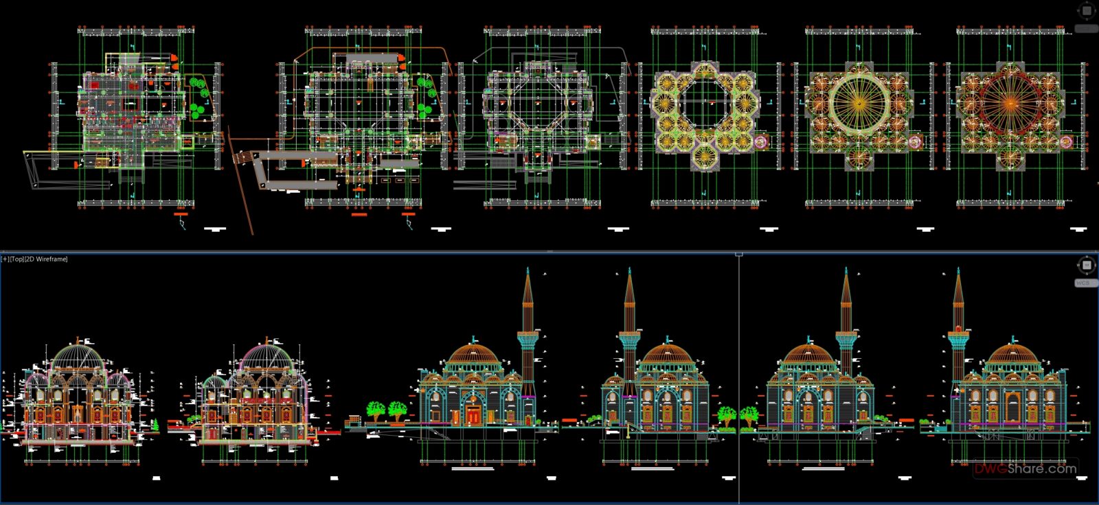 8.Mosque Architectural Detail in AutoCAD download