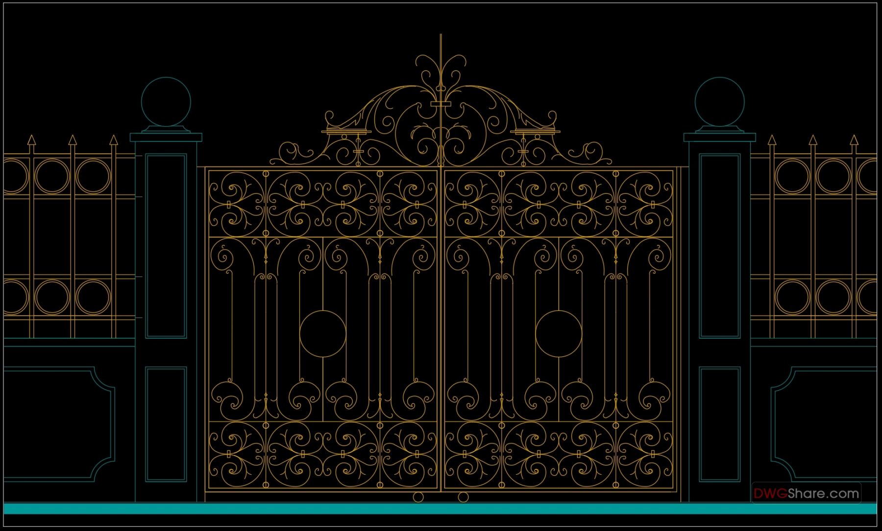 89.Gate and Fence design AutoCAD blocks free download