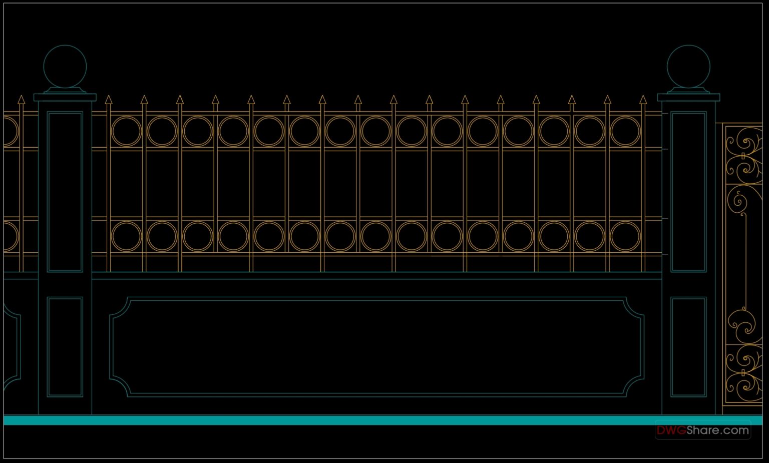 89.Gate and Fence design AutoCAD blocks free download