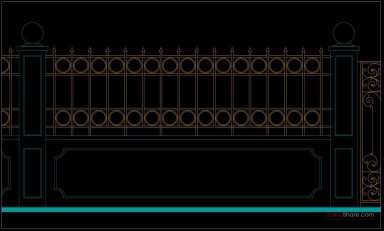 89.Gate and Fence design AutoCAD blocks free download
