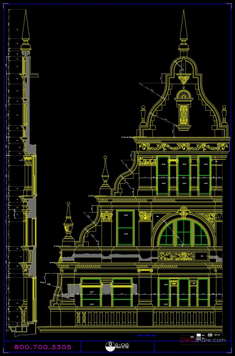 9.Mosque Architectural Detail in AutoCAD download