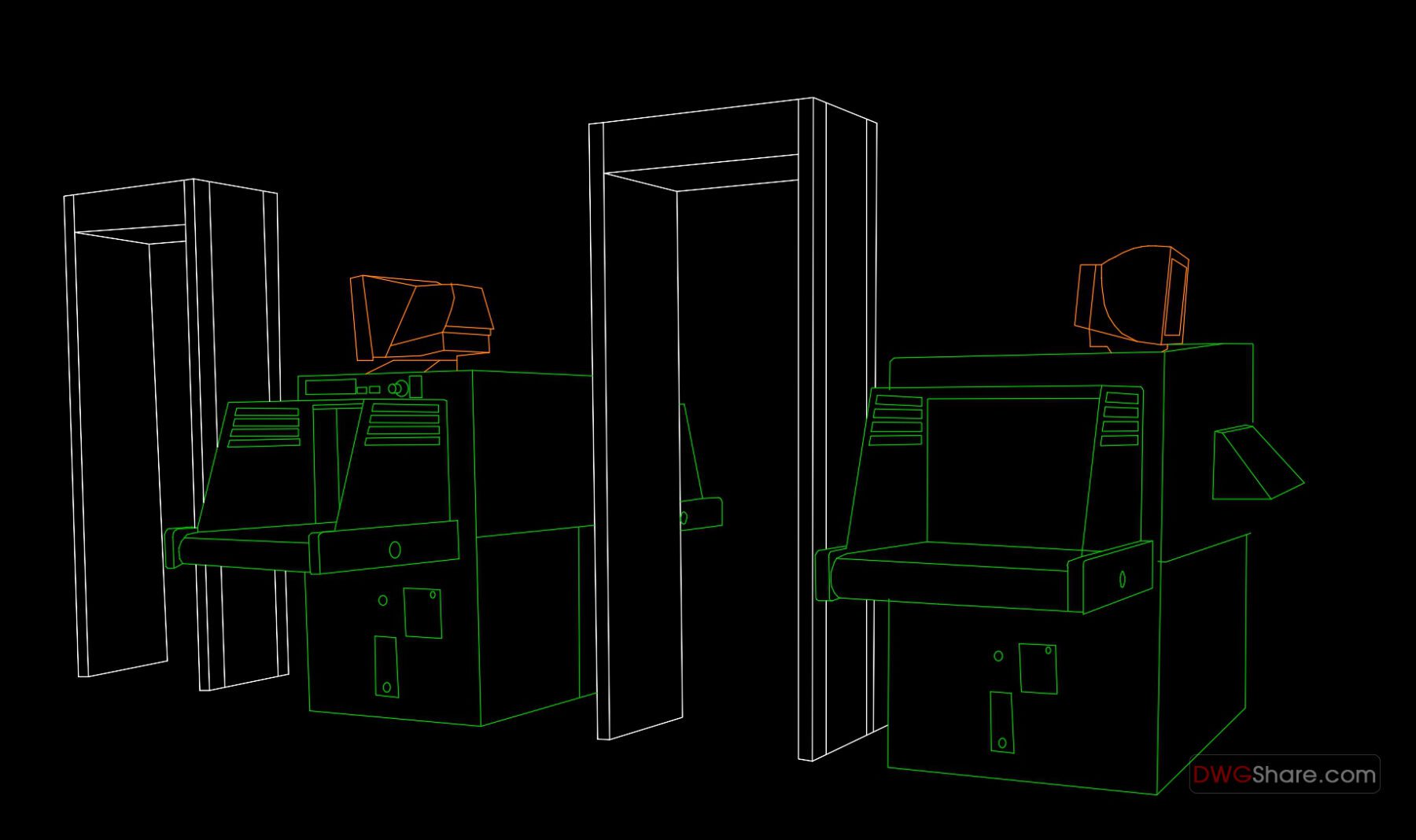 Airport Metal Detector Autocad DWG File