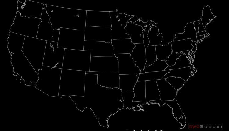 America united states map AutoCAD File Download - Free Cad Blocks ...