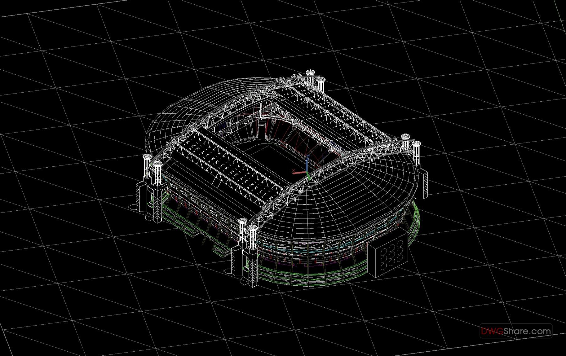 Amsterdam Arena Stadium Free 3D Drawing Download
