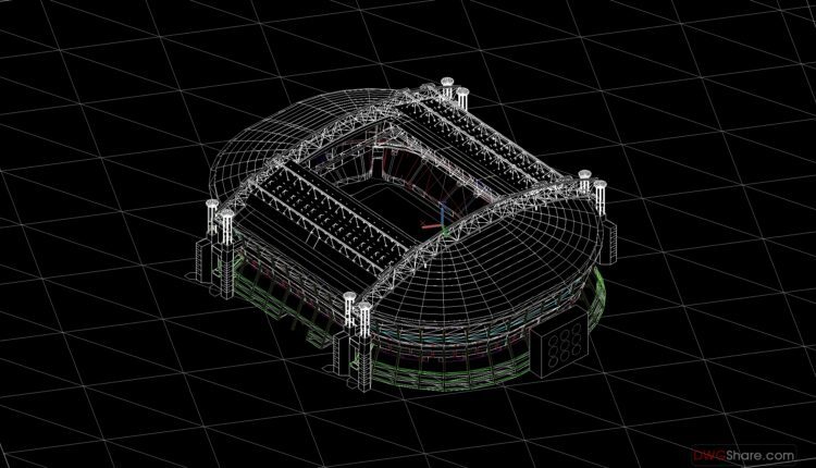 Amsterdam Arena Stadium Free 3D Drawing Download (1) - Free Cad Blocks ...