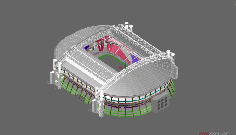 Amsterdam Arena Stadium Free 3D Drawing Download (2) - Free Cad Blocks ...