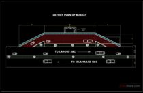 Bus Stop Layout Plan and Cross Section AutoCAD File DWG
