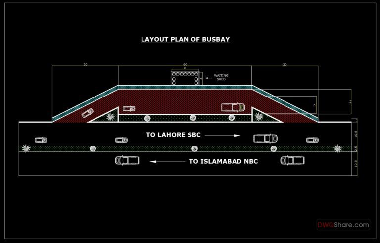 Busway Layout Plan Detail AutoCAD File DWG