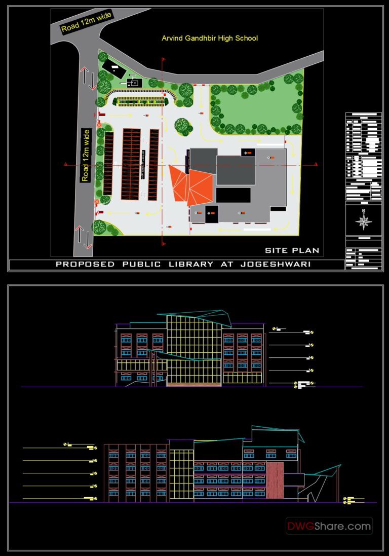 Central Library Complex Project Autocad File DWG