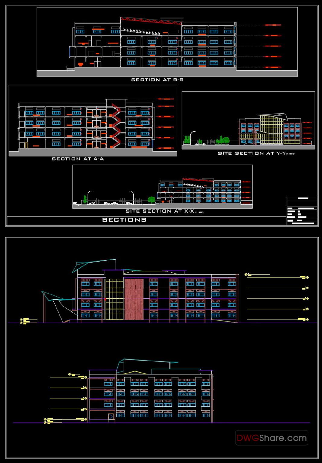 Central Library Complex Project Autocad File DWG
