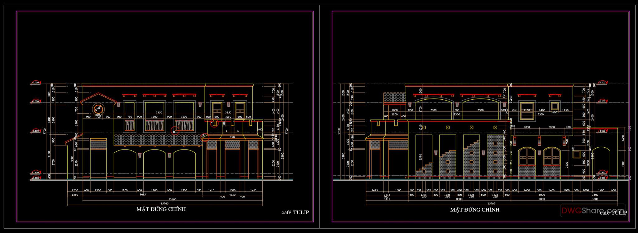 Coffee Tulip Disco Theque AutoCAD File DWG