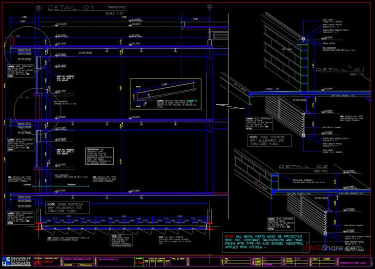 Compact School Project AutoCAD File DWG