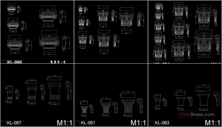 Decorative Wood Capitals Cad Blocks Free Download - Free Cad Blocks ...