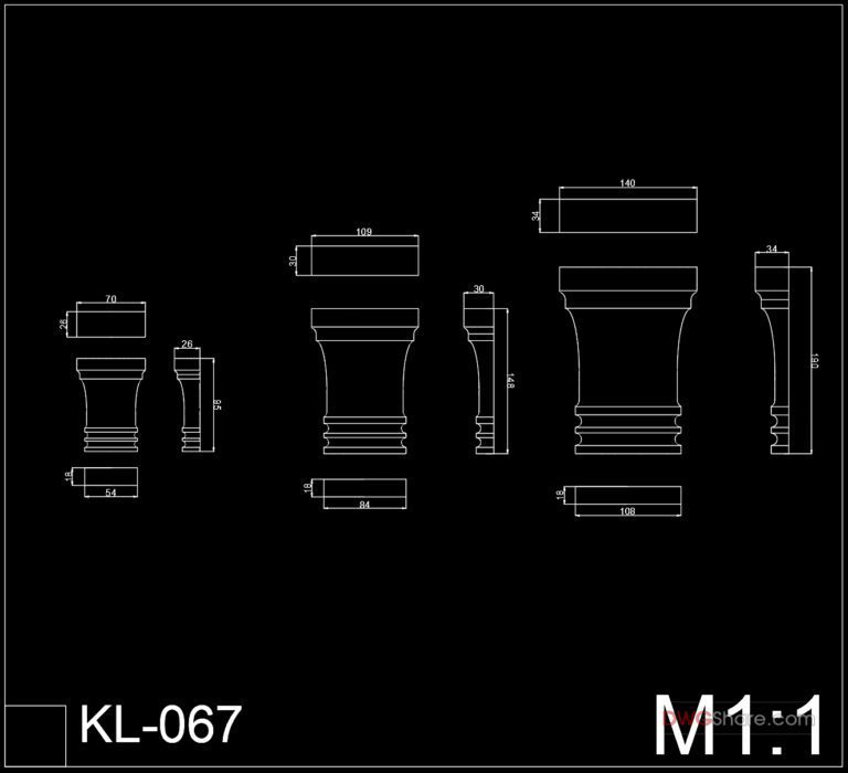 Decorative Wood Capitals Cad Blocks Free Download