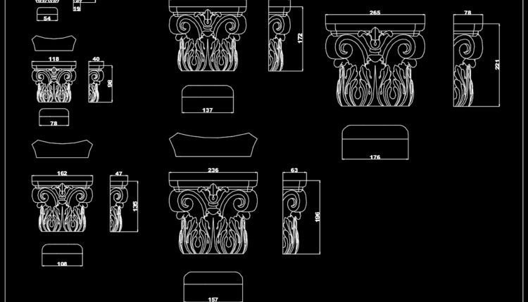 Decorative Wood Capitals Cad Blocks Free Download - Free Cad Blocks ...