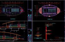 78.Flag Pole Elevation and Sections Details Autocad file