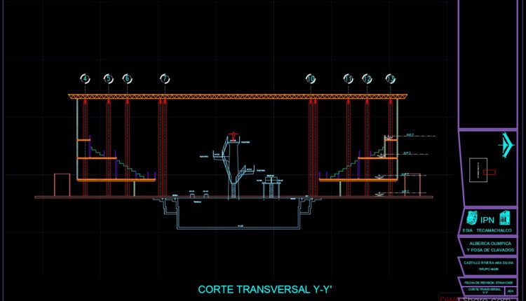 Detailed Olympic Swimming Pool Project Autocad drawings - Free Cad ...