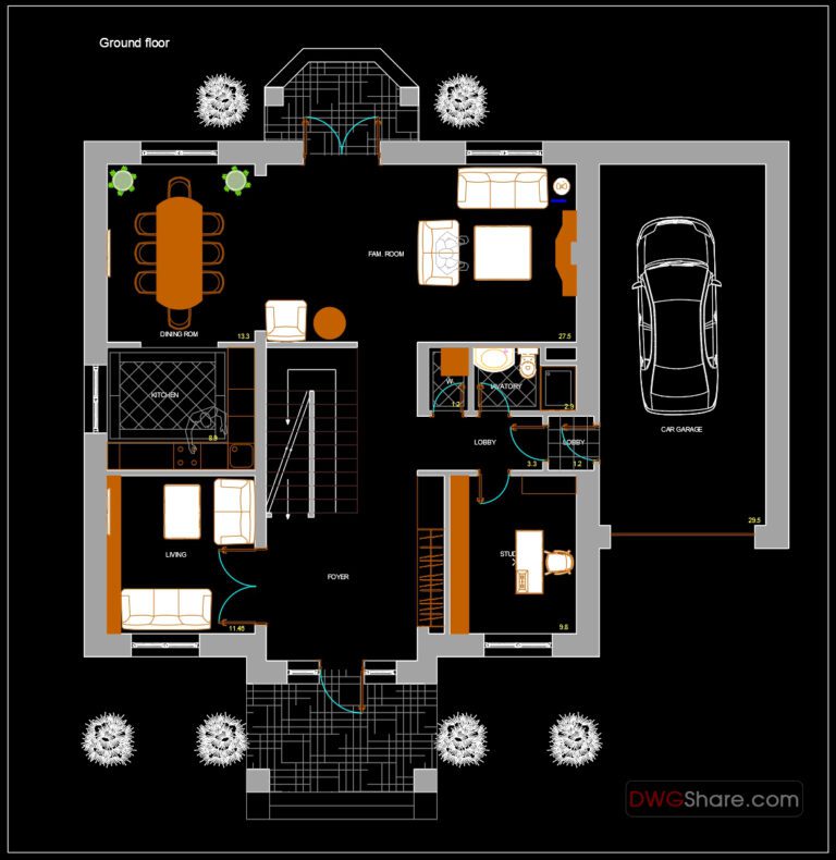 Duplex House AutoCAD File Free Download