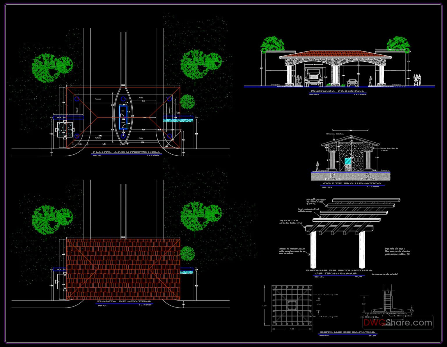 Entrance Layout Plan and Electric Details AutoCAD File Free Download