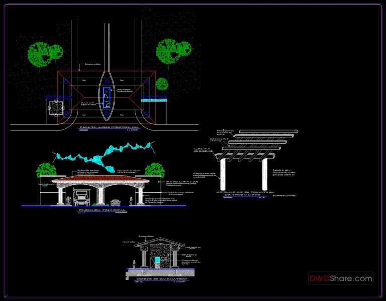 Entrance Layout Plan and Electric Details AutoCAD File Free Download