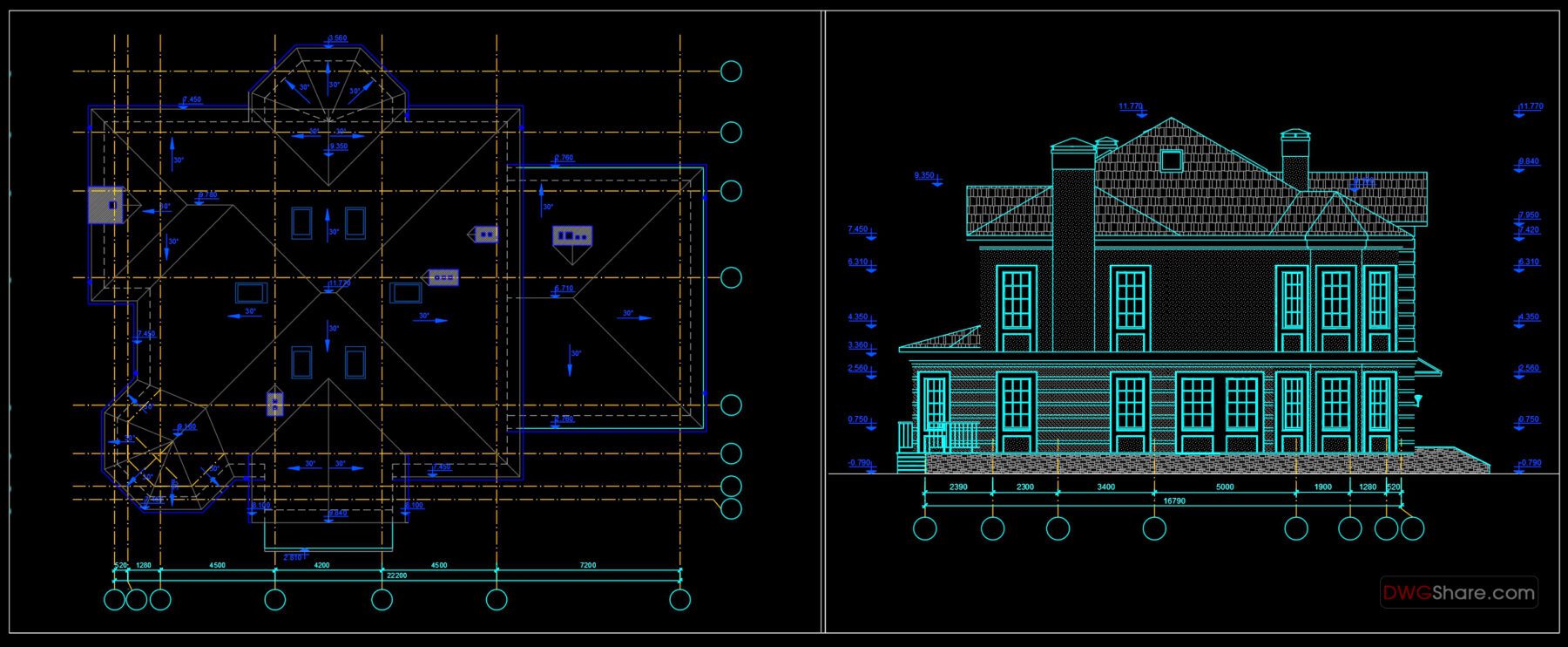 Family house AutoCAD File Free Download