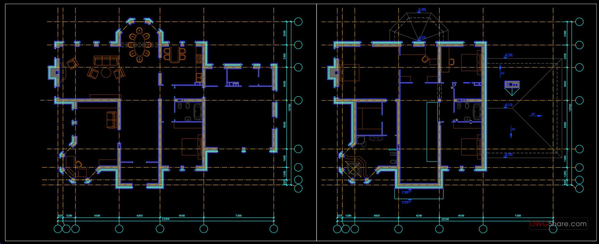 Family house AutoCAD File Free Download