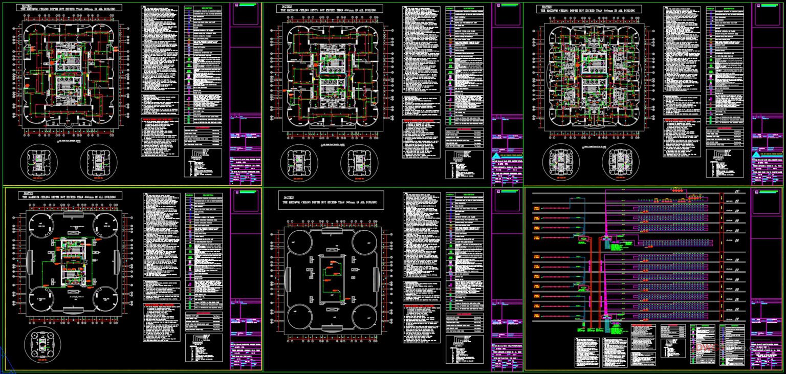 Fire Alarm Drawings For Residential Building AutoCAD File Free Download
