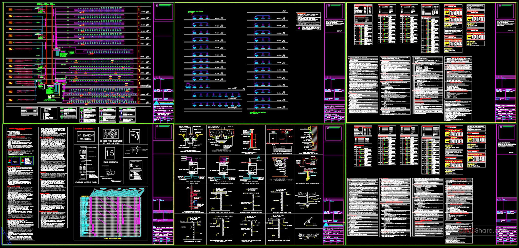 Fire Alarm Drawings For Residential Building AutoCAD File Free Download