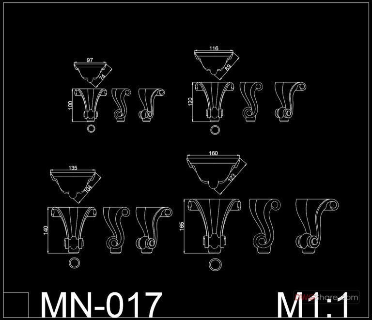 Furniture Legs Cad Blocks Free Download