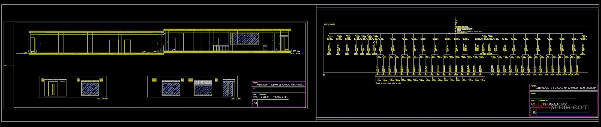 Gym Project free AutoCAD drawings
