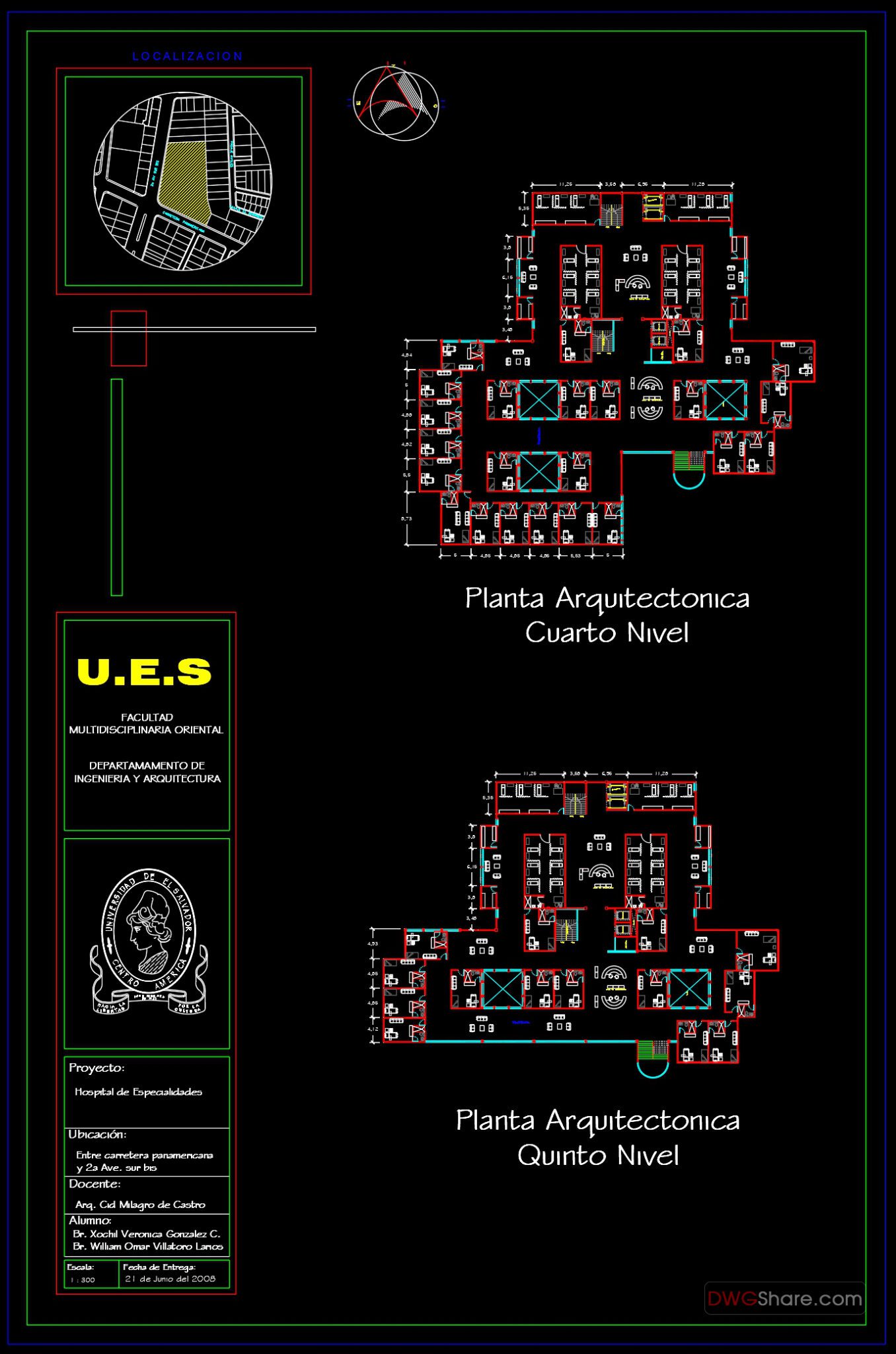 Hospital Building Project AutoCAD File DWG