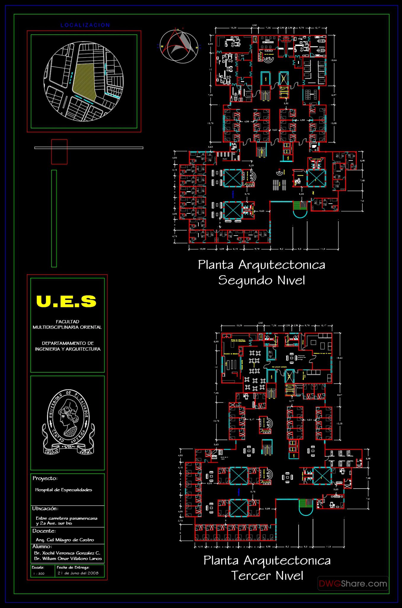 Hospital Building Project AutoCAD File DWG