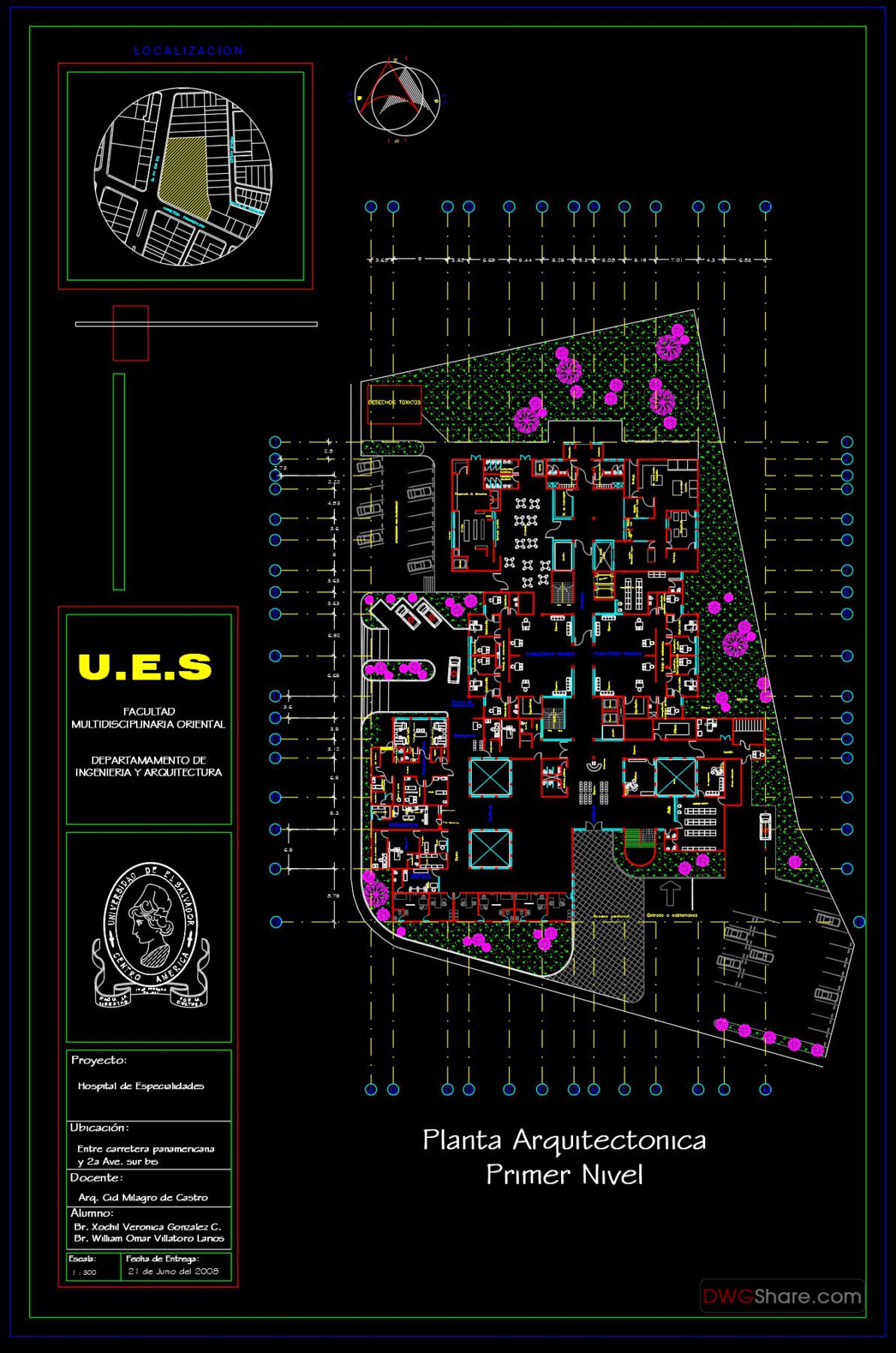 Hospital Building Project AutoCAD File DWG