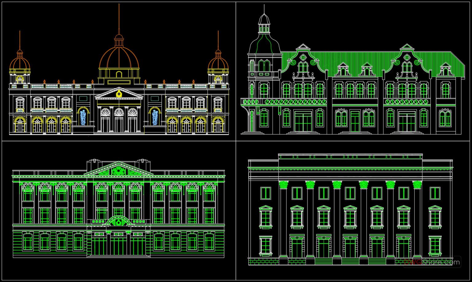 House Faces AutoCAD File Free Download