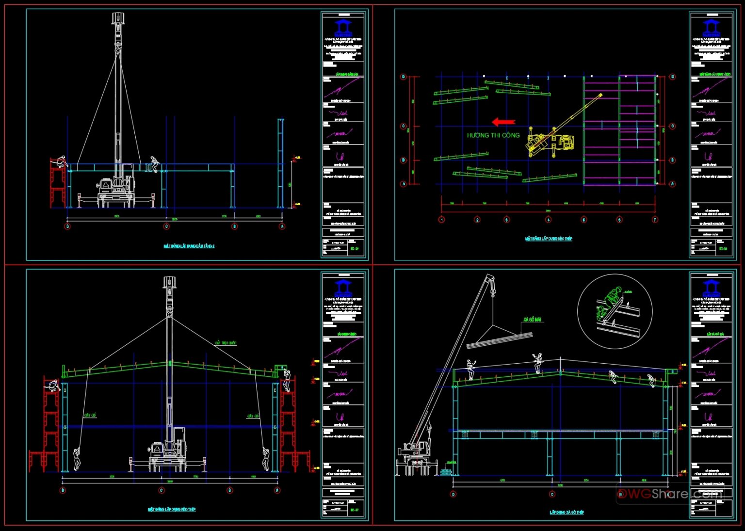 Method for prefabricated steel building installation details free dwg