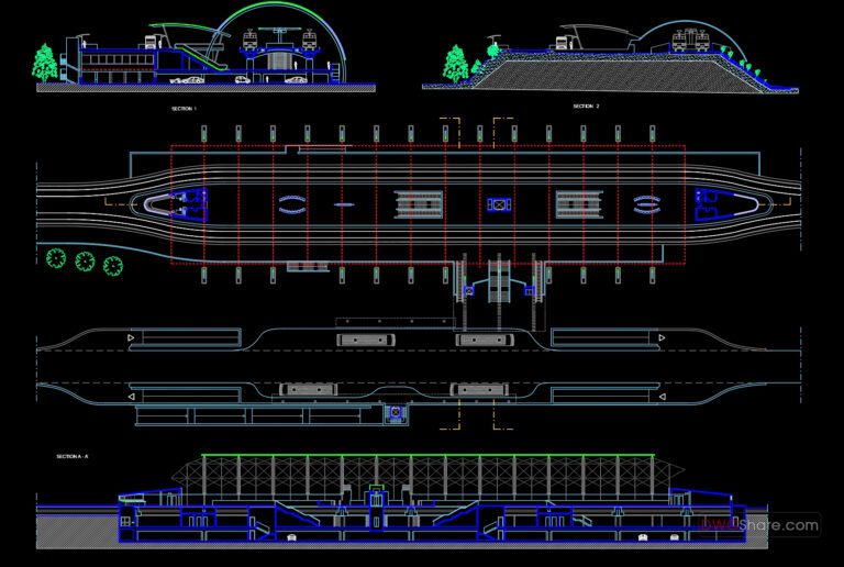 Metro Station Design Plan AutoCAD File DWG