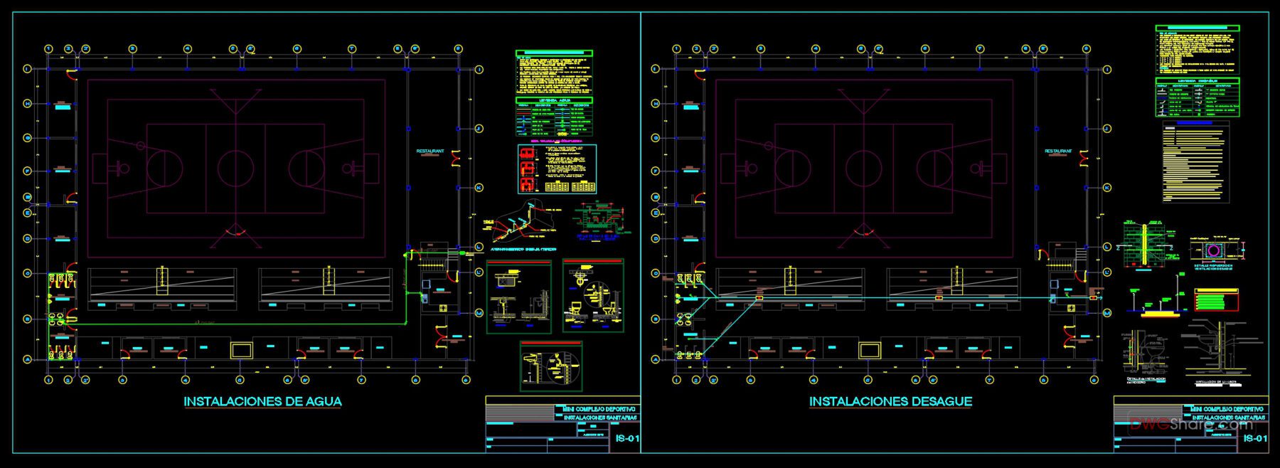 Mini Sports Complex Project Details AutoCAD File DWG