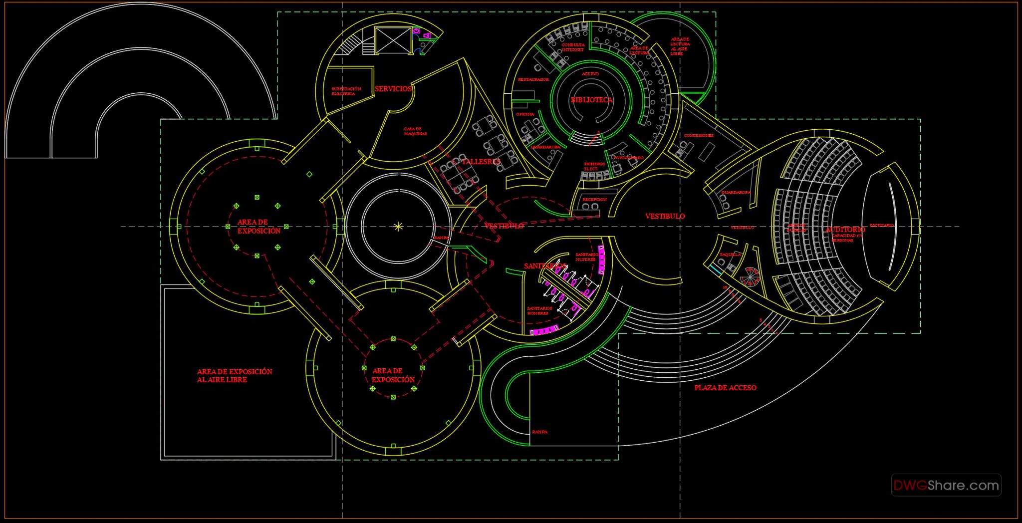 Museum Layout Plan AutoCAD File DWG